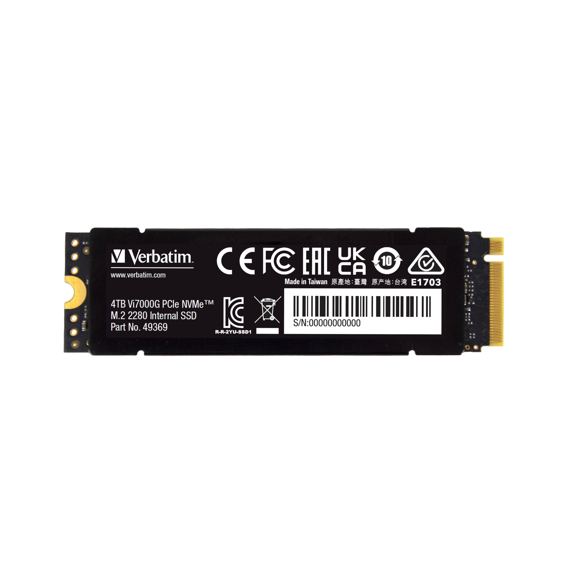 Solid State Drive (SSD) Verbatim Vi7000G, 4TB, PCIe Gen.4 NVMe, M.2 ...