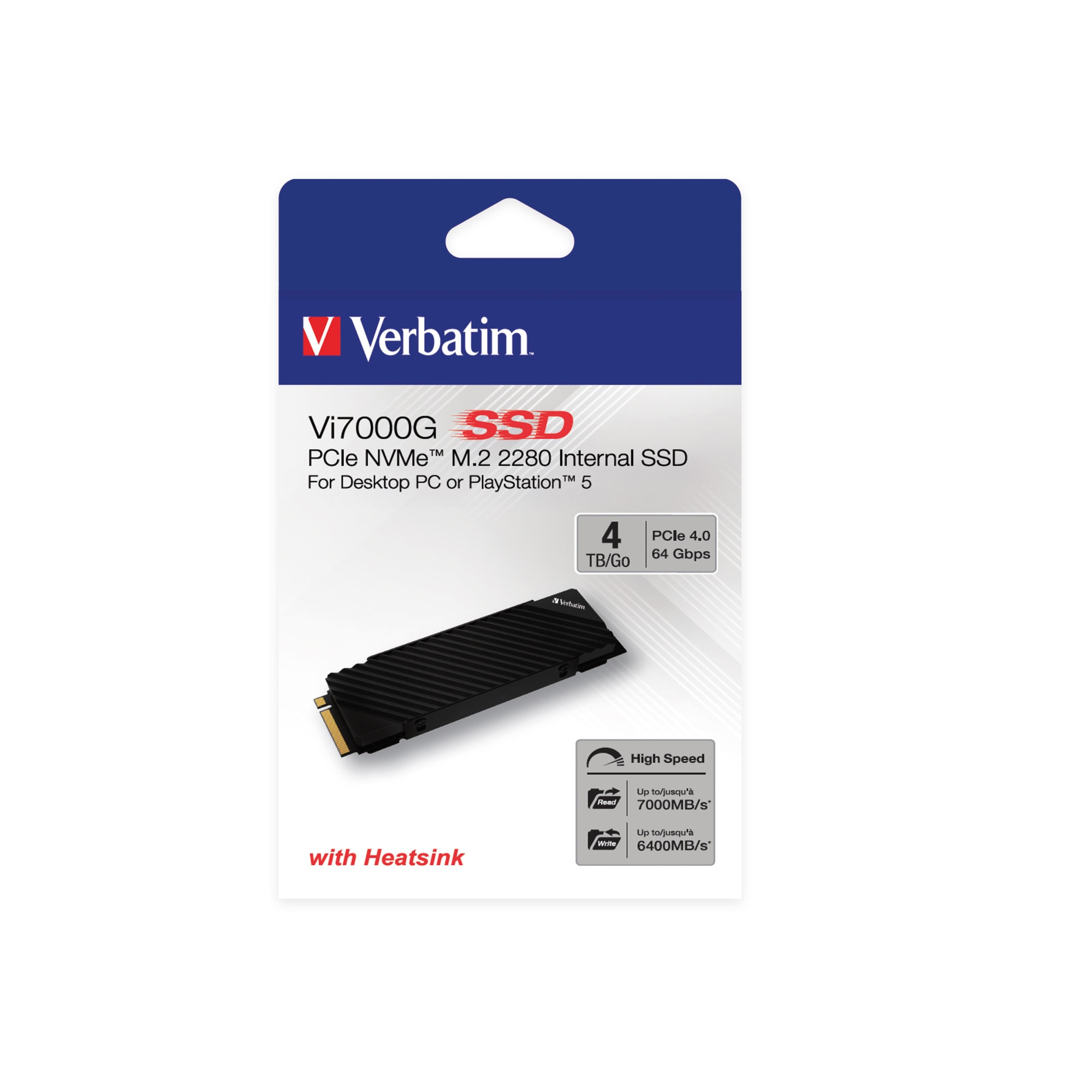 Solid State Drive (SSD) Verbatim Vi7000G, 4TB, PCIe Gen.4 NVMe, M.2 ...