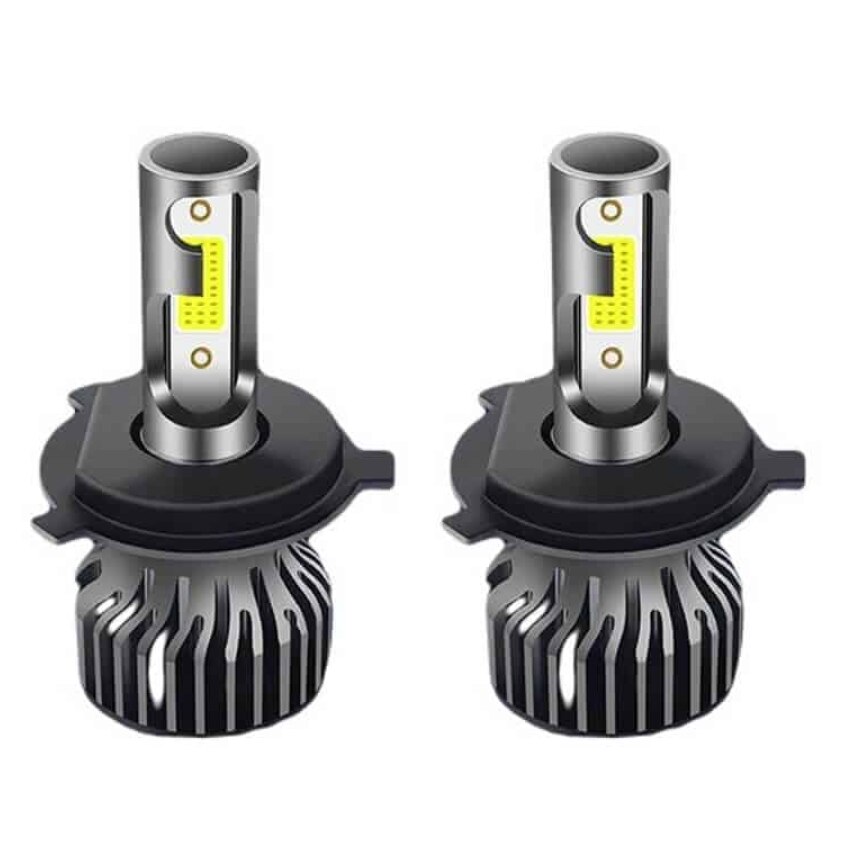 Set 2 becuri auto LED H4 F2 COB, 100W, BZRSH, lumina alb-rece, 12.000 ...