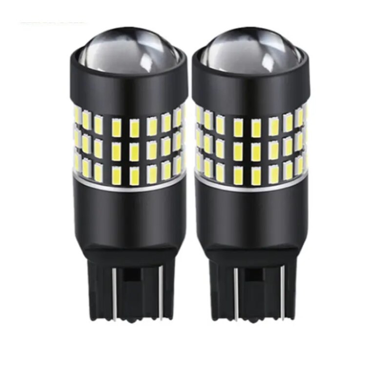 Set 2 becuri auto LED, T 20, BZRSH, W21W/5W, 58 LED SMD cu lupa, 12V ...