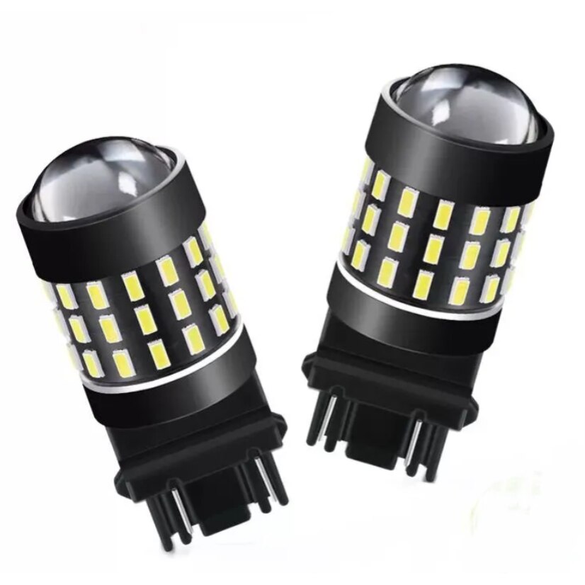Set 2 becuri auto LED, T 20, BZRSH, W21W/5W, 58 LED SMD cu lupa, 12V ...