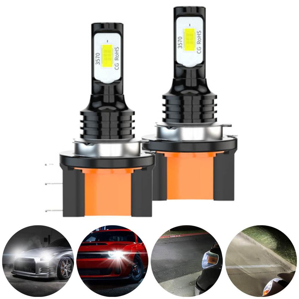 Set 2 becuri auto H15, 12 LED/BEC, 80W set, Lumina alba 6500k, super ...