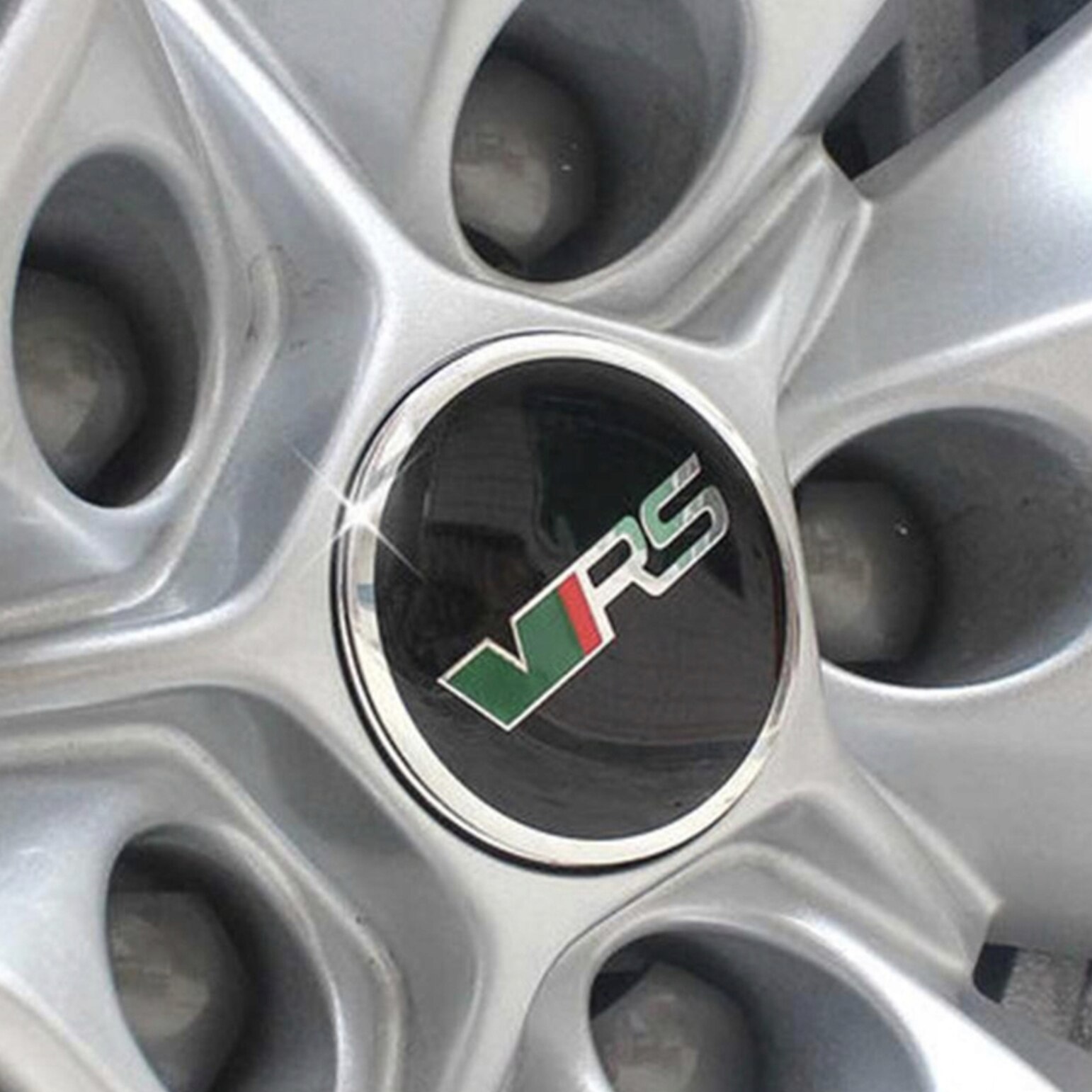 Set 4 capacele roti 56 mm Skoda VRS, pentru jante aliaj, Negru/Verde ...