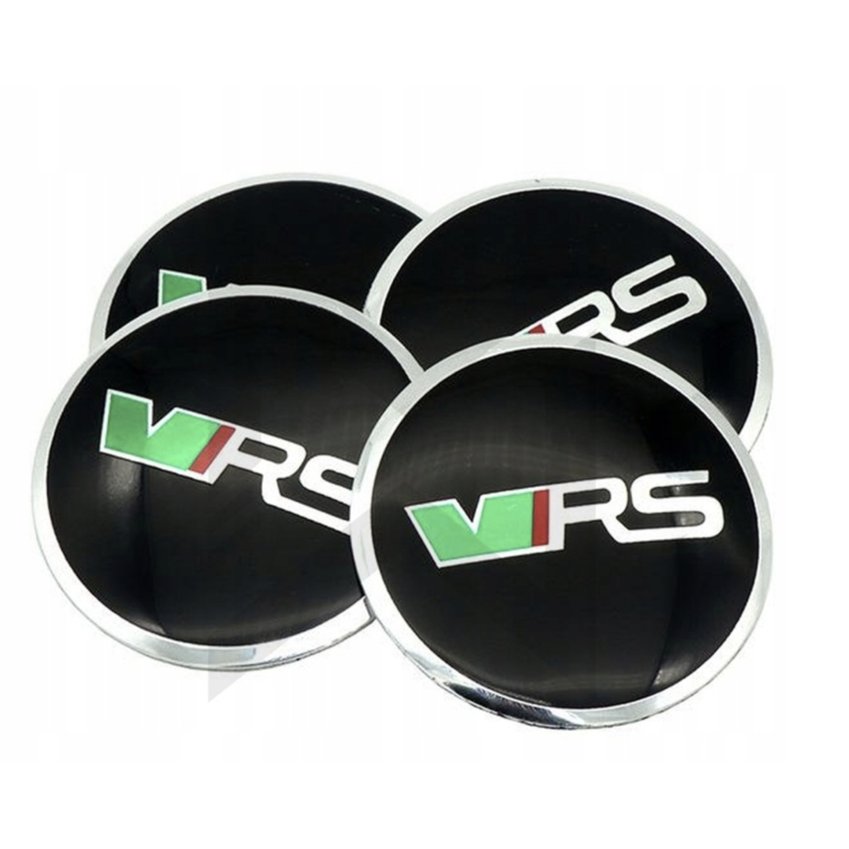 Set 4 capacele roti 56 mm Skoda VRS, pentru jante aliaj, Negru/Verde ...