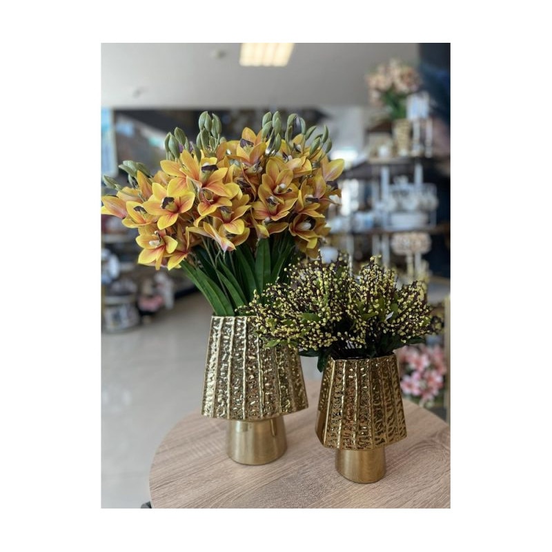 Vaza ceramica de culoare aurie, inaltime 26h cm - eMAG.ro