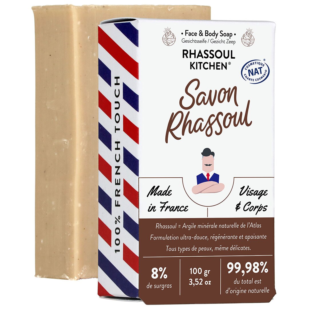 Sapun pentru fata si corp cu argila Rhassoul, Monsieur Barbier, 100 gr ...