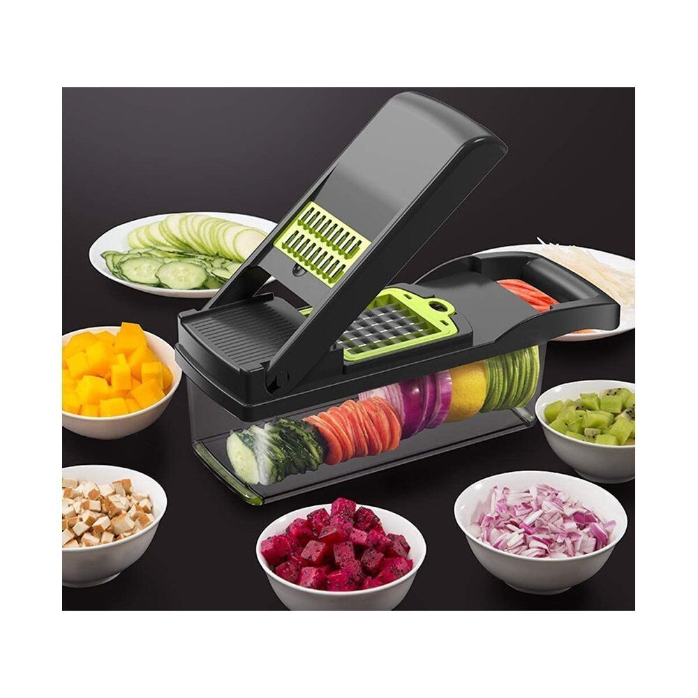 Razatoare Multifunctionala 14 Accesorii, Tocator Legume si Fructe, Lame ...