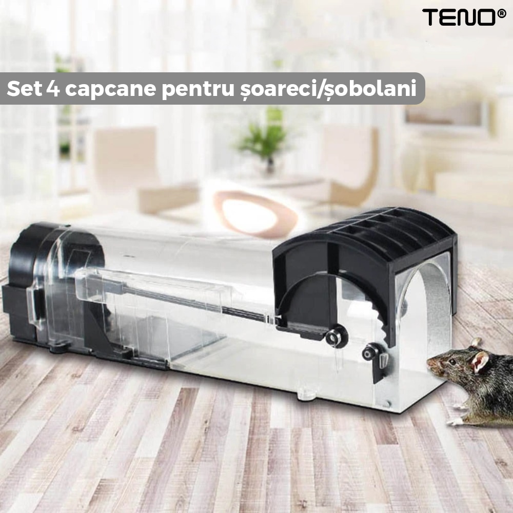 Set 4 Capcane pentru Soareci si Sobolani Teno®, tip tunel, cursa ...