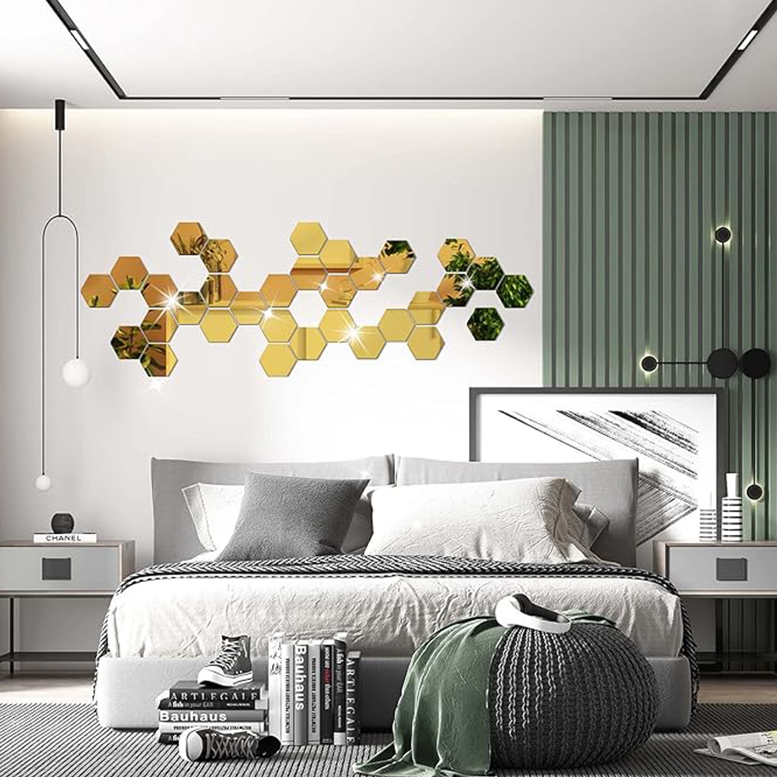 Set 36 Oglinzi Acrilice Autoadezive, Zggzerg, Model Hexagon, Pentru ...