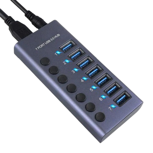 Hub USB, 3.0, cablu de 1.5 m, 7 porturi, mufa EU - eMAG.ro