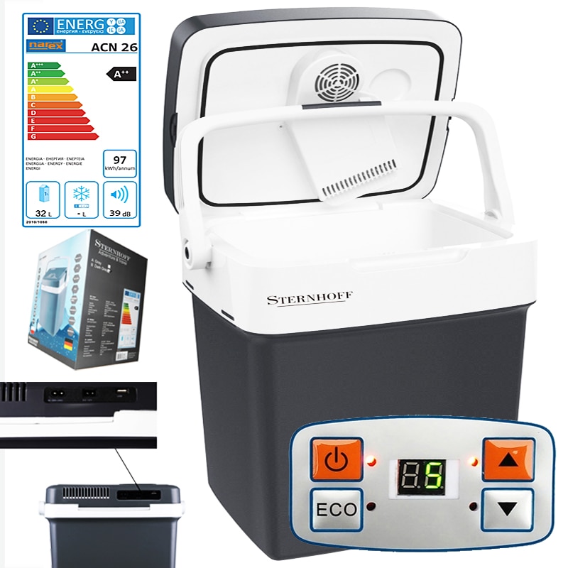 Lada frigorifica auto, Maverick, LCD, 32 l, Negru/Alb - eMAG.ro