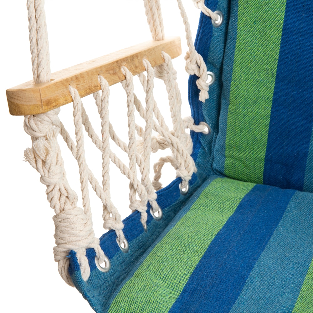Hamac Tip Scaun Suspendat, Pentru o Persoana, cu Bara de Lemn, Material ...