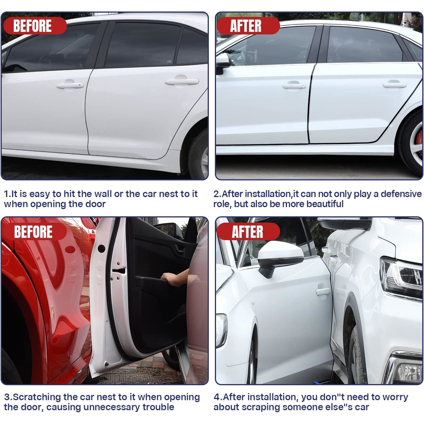 Cheder auto JENUOS® pentru protectia usilor masinii, Portbagaj, Capota ...