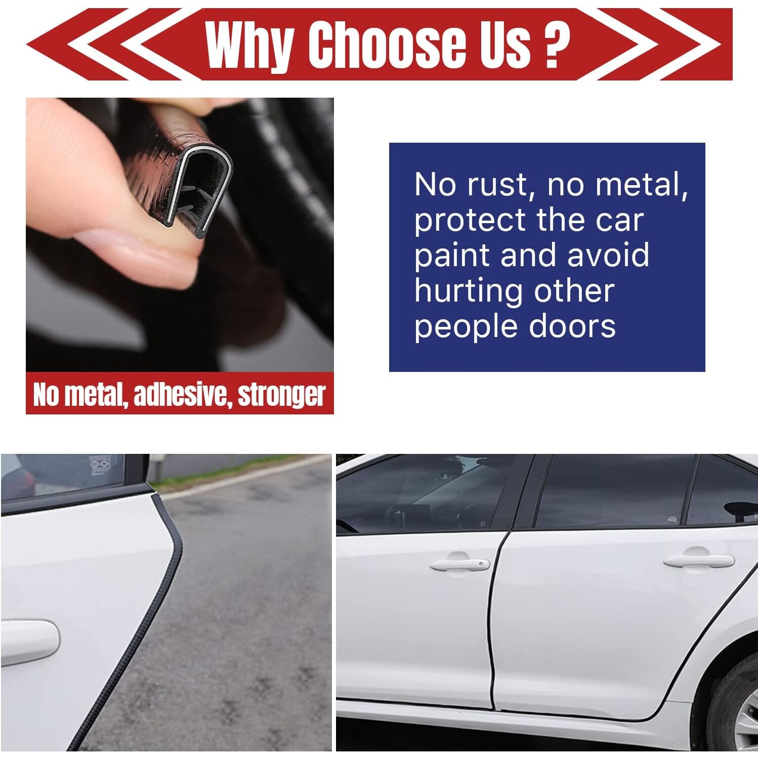 Cheder auto JENUOS® pentru protectia usilor masinii, Portbagaj, Capota ...