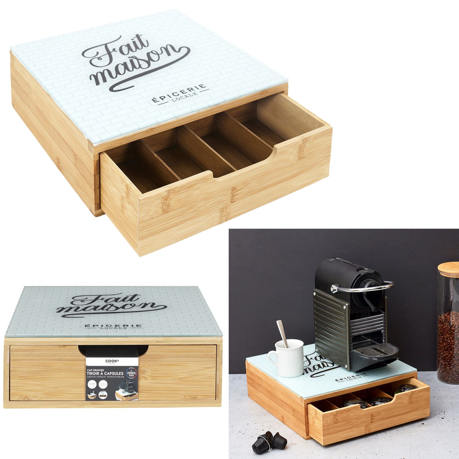 Organizator capsule cafea, plicuri ceai, plicuri zahar, suport aparat ...