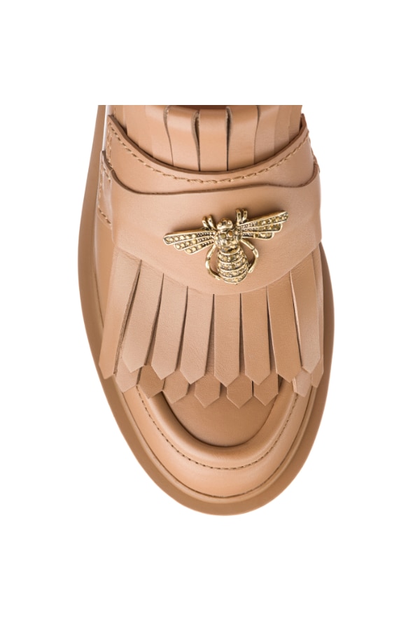 Pantofi Musette, BEE 883, Piele, nude - eMAG.ro