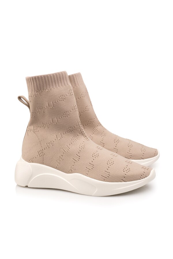 Pantofi casual dama Musette, ZAMORA A167, fara toc, Textil/Piele, bej ...