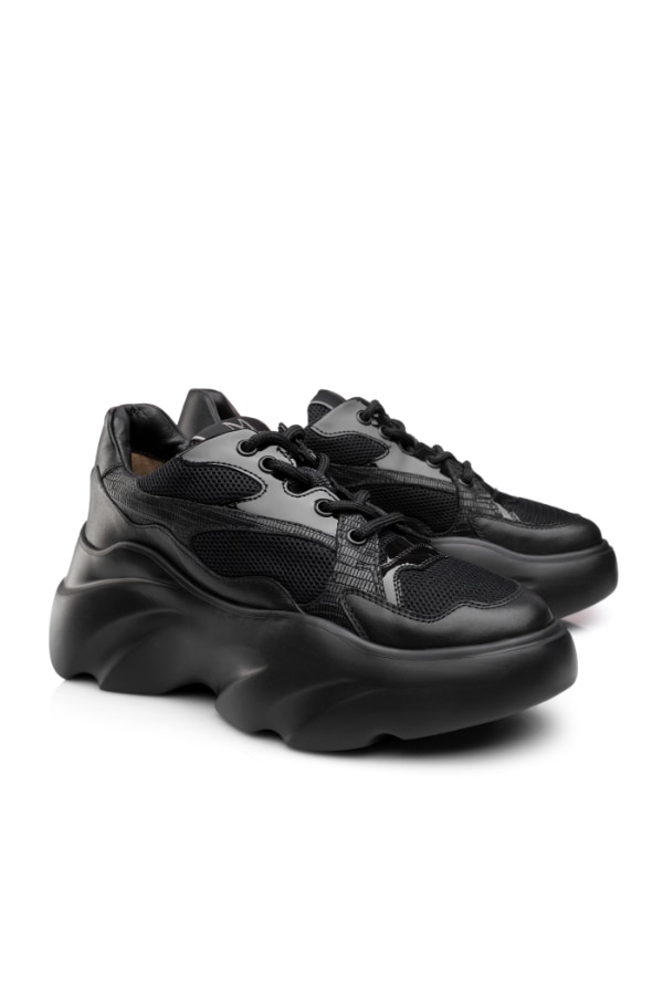 Pantofi casual Musette, ELETA A163, Piele/Textil, negru - eMAG.ro