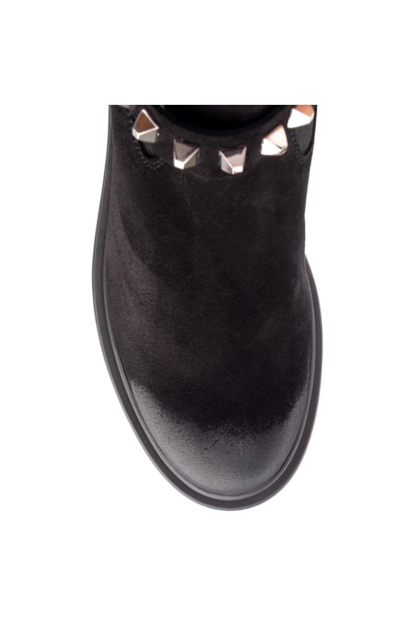 Ghete Musette, ELISE 266, Piele intoarsa, negru - eMAG.ro