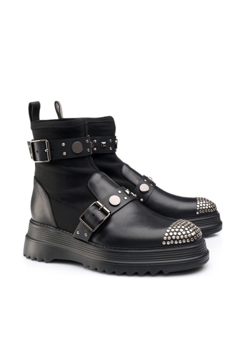 Ghete Musette, CLEO A94, Piele/Textil, negru - eMAG.ro