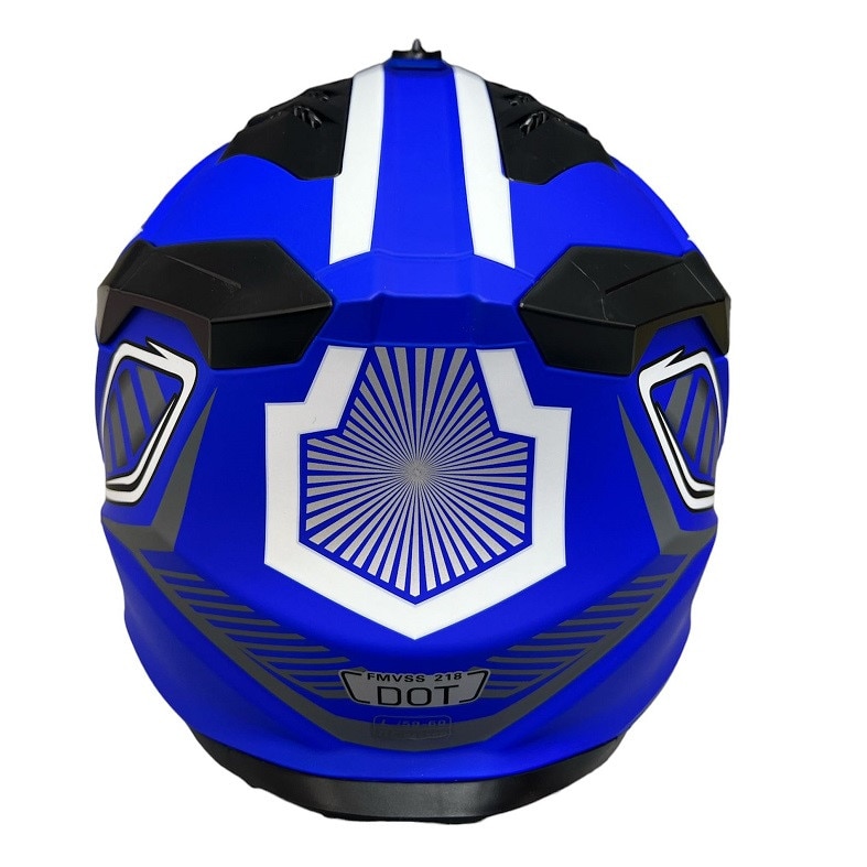 Casca cross Atv, Enduro Racing, culoare albastru/alb, Marimea L (59-60 ...