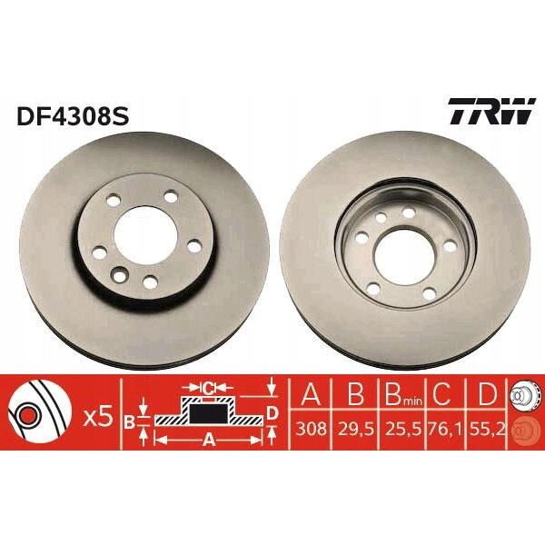 Disc frana, TRW, DF4308S - eMAG.ro