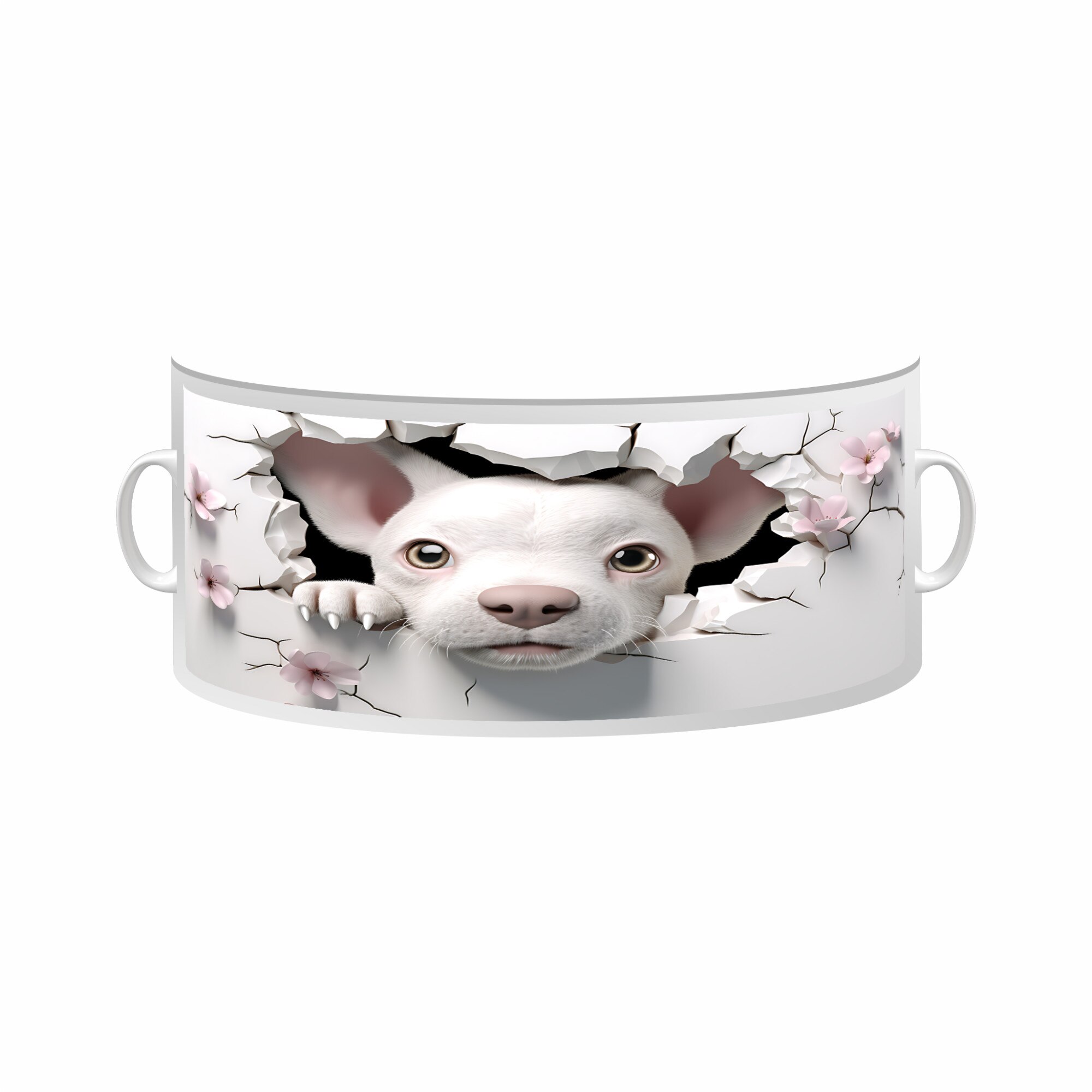 Cana personalizata cu catel, Alb, 350 ml, Model #32 - eMAG.ro