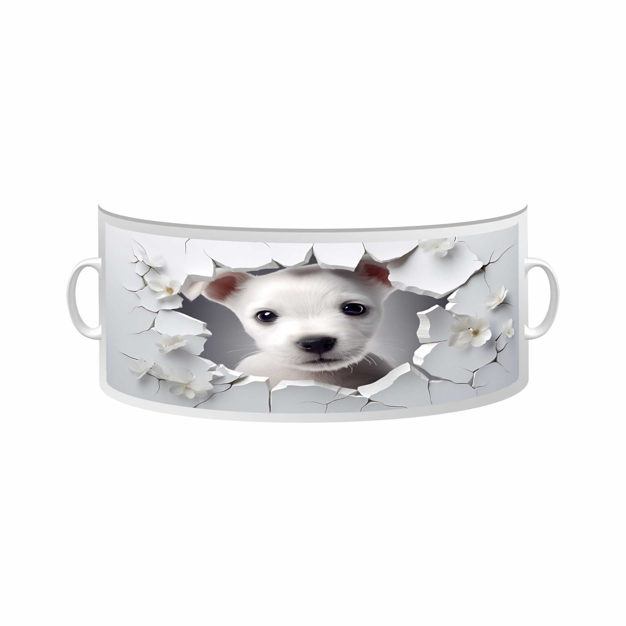 Cana personalizata cu catel, Alb, 350 ml, Model #20 - eMAG.ro