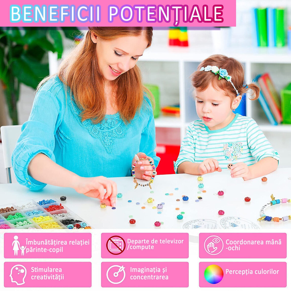 Kit de 4800 de bucati margele de argila, Yulinland, Pentru realizarea ...