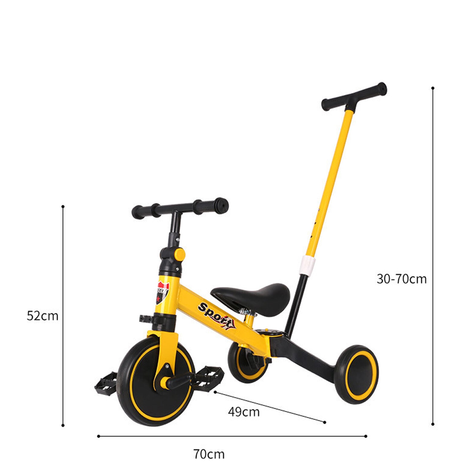Tricicleta 5 in 1 cu maner de ghidaj, transformabila in bicicleta de ...