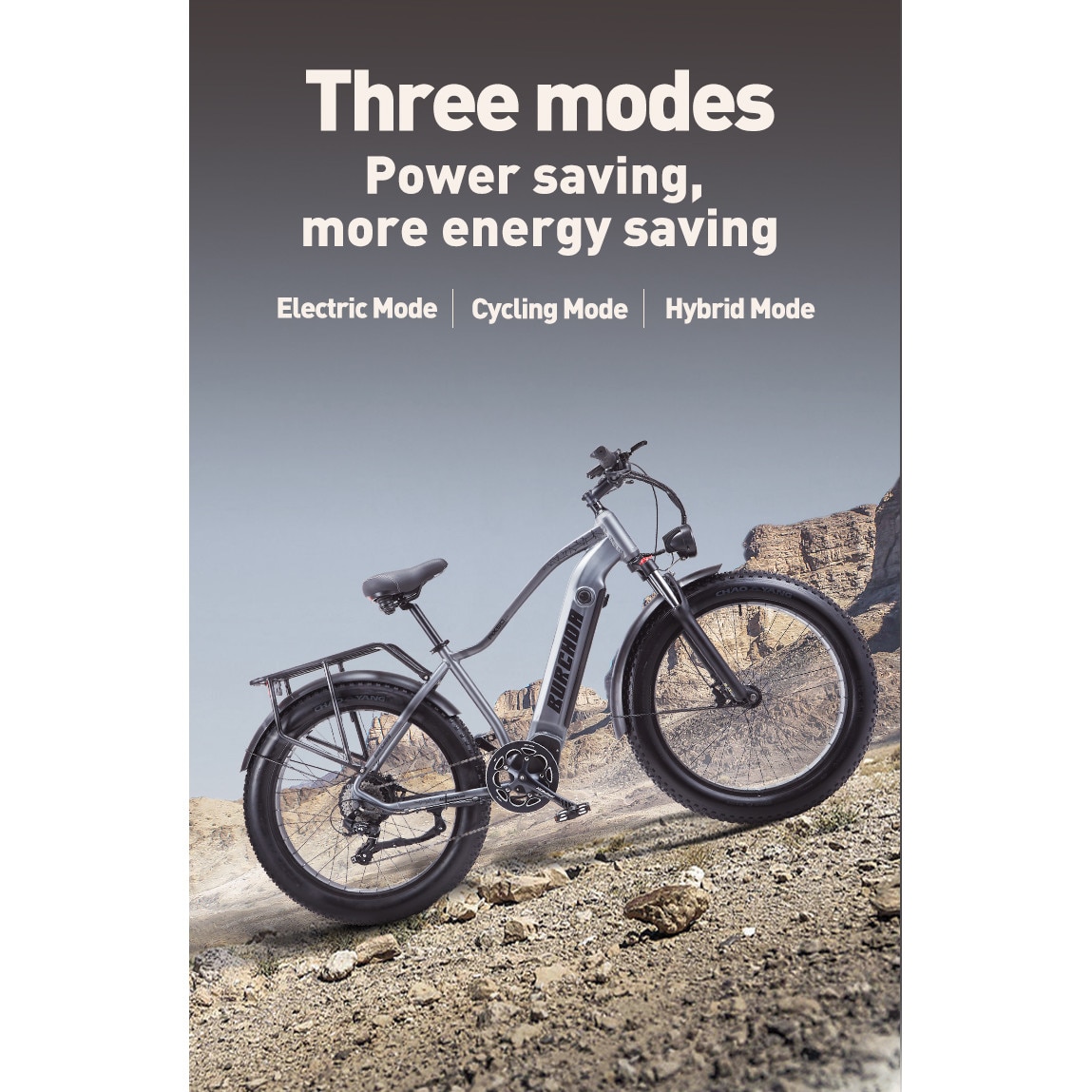 Електрически велосипед RX50, BURCHDA, Алуминий, 1000W, 26'', 48V, 17.5Ah, 45km/h - eMAG.bg