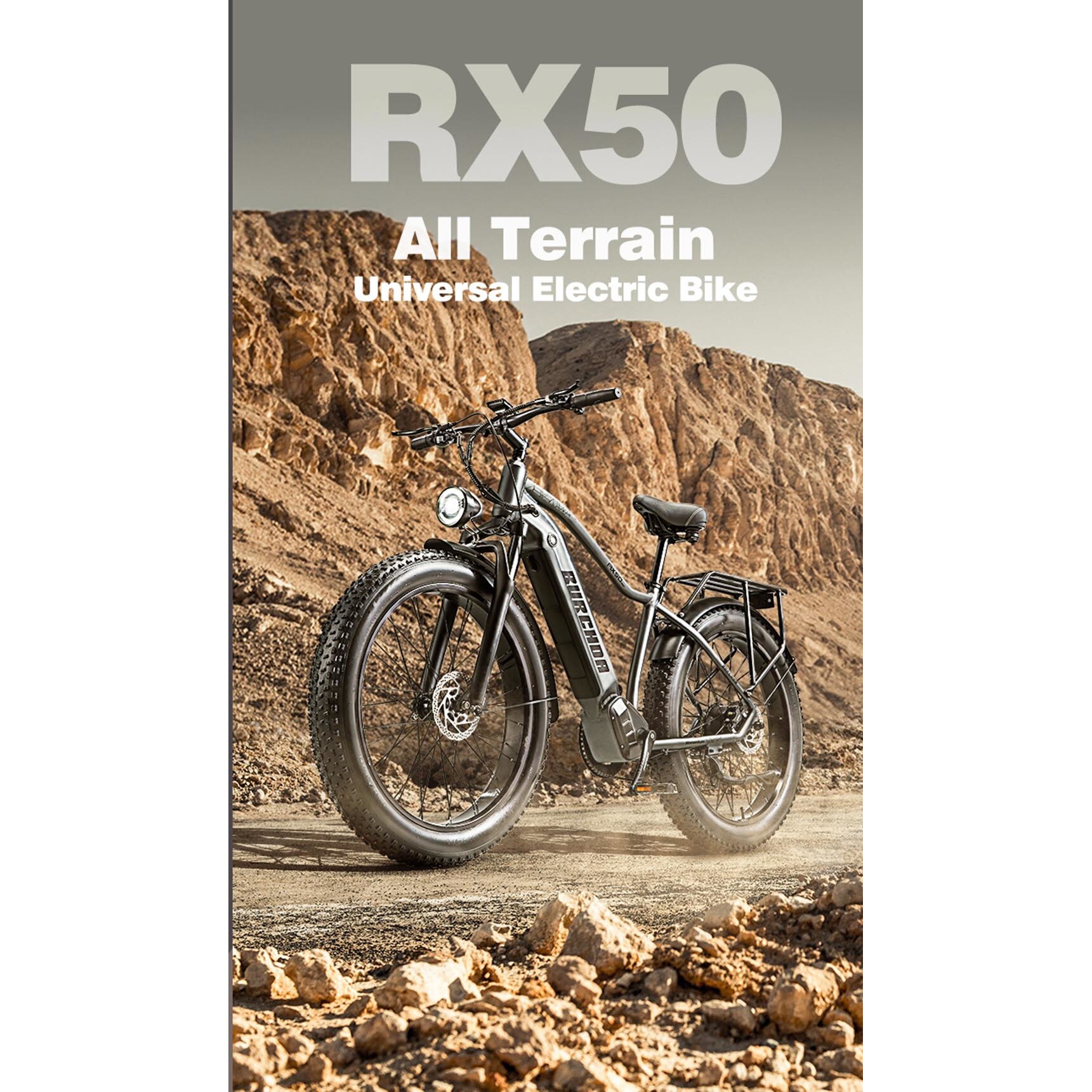 Електрически велосипед RX50, BURCHDA, Алуминий, 1000W, 26'', 48V, 17 ...