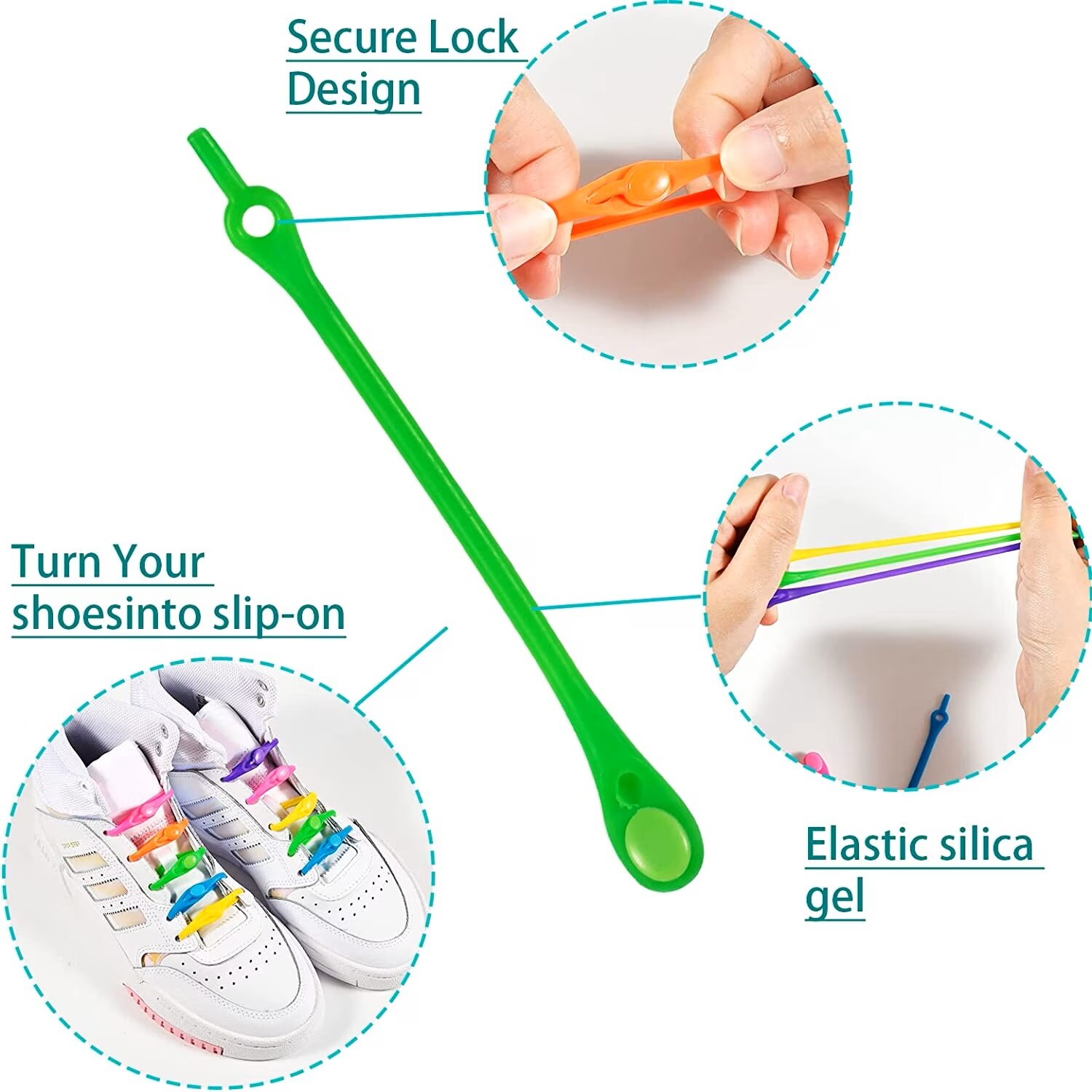 Set 12 sireturi silicon alb - eMAG.ro