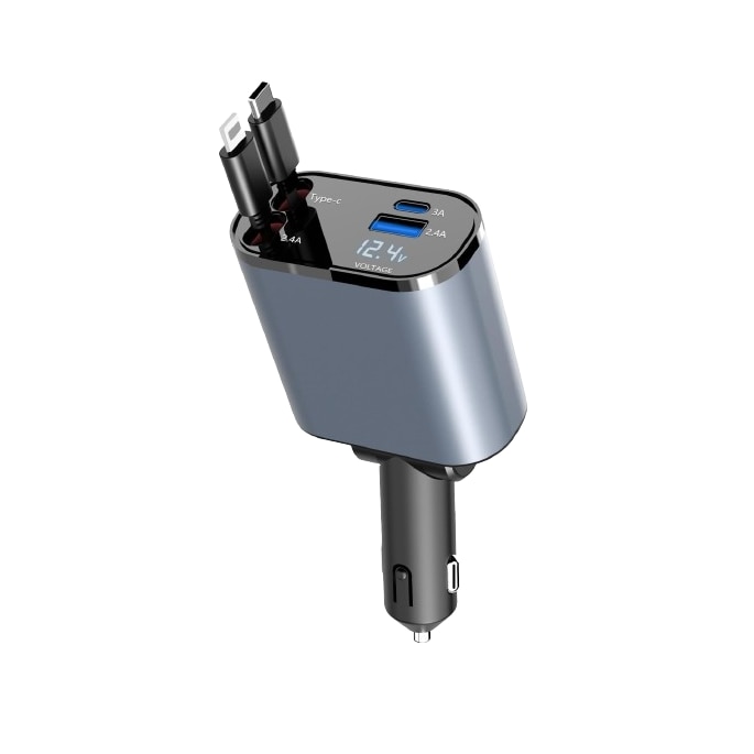 Incarcator Auto Super Fast 120 W, Doua Capete De Incarcare, Slot USb ...