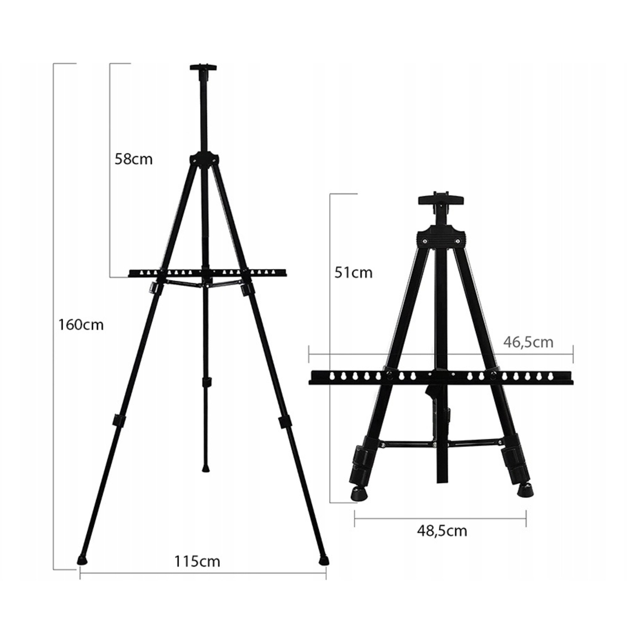 Sevalet de pictura, reglabil 50 x 160 cm, Picioare auto-nivelante ...