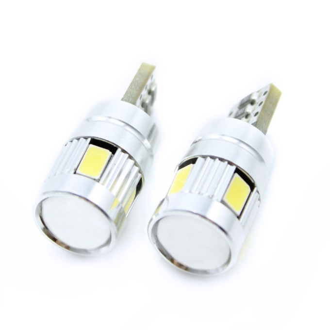 Set 2 becuri LED T10 W5W 12V 3W pentru plafoniera, 180 lumeni, CAN-BUS ...