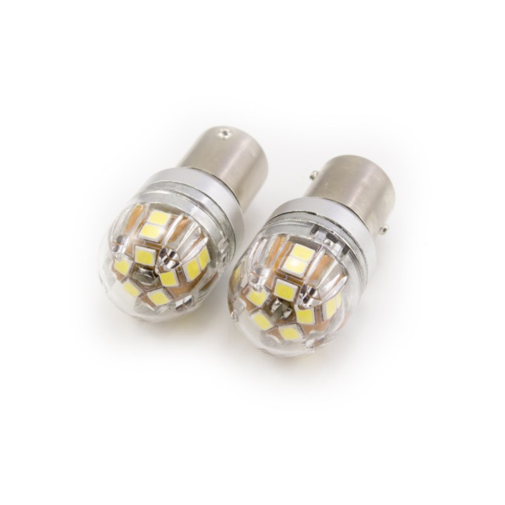Set 2 becuri LED P21W BA15S, 12-24V CAN-BUS 880 lumeni - eMAG.ro