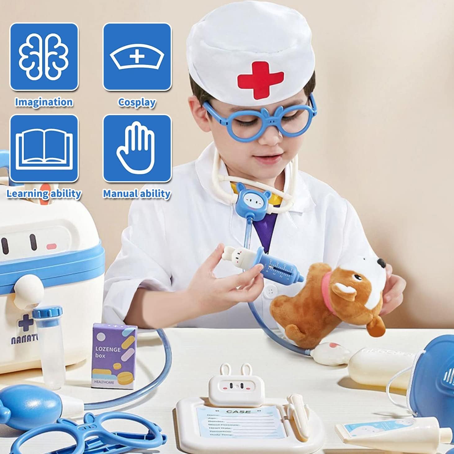 Trusa de doctor pentru copii, WALALLA, Multicolor - eMAG.ro