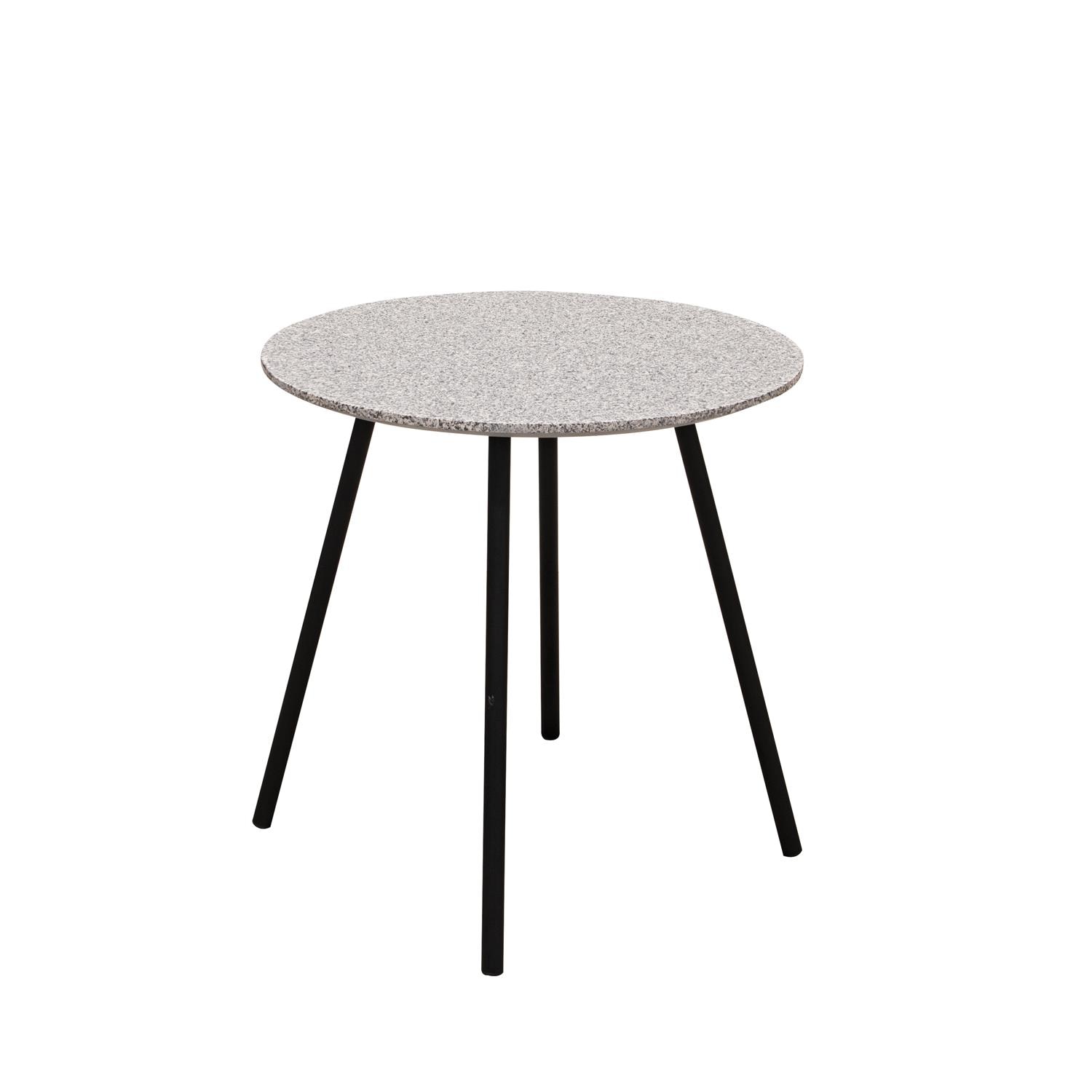 Set 2 masute rotunde, blat MDF gri, picioare metal negru, Pluto - eMAG.ro
