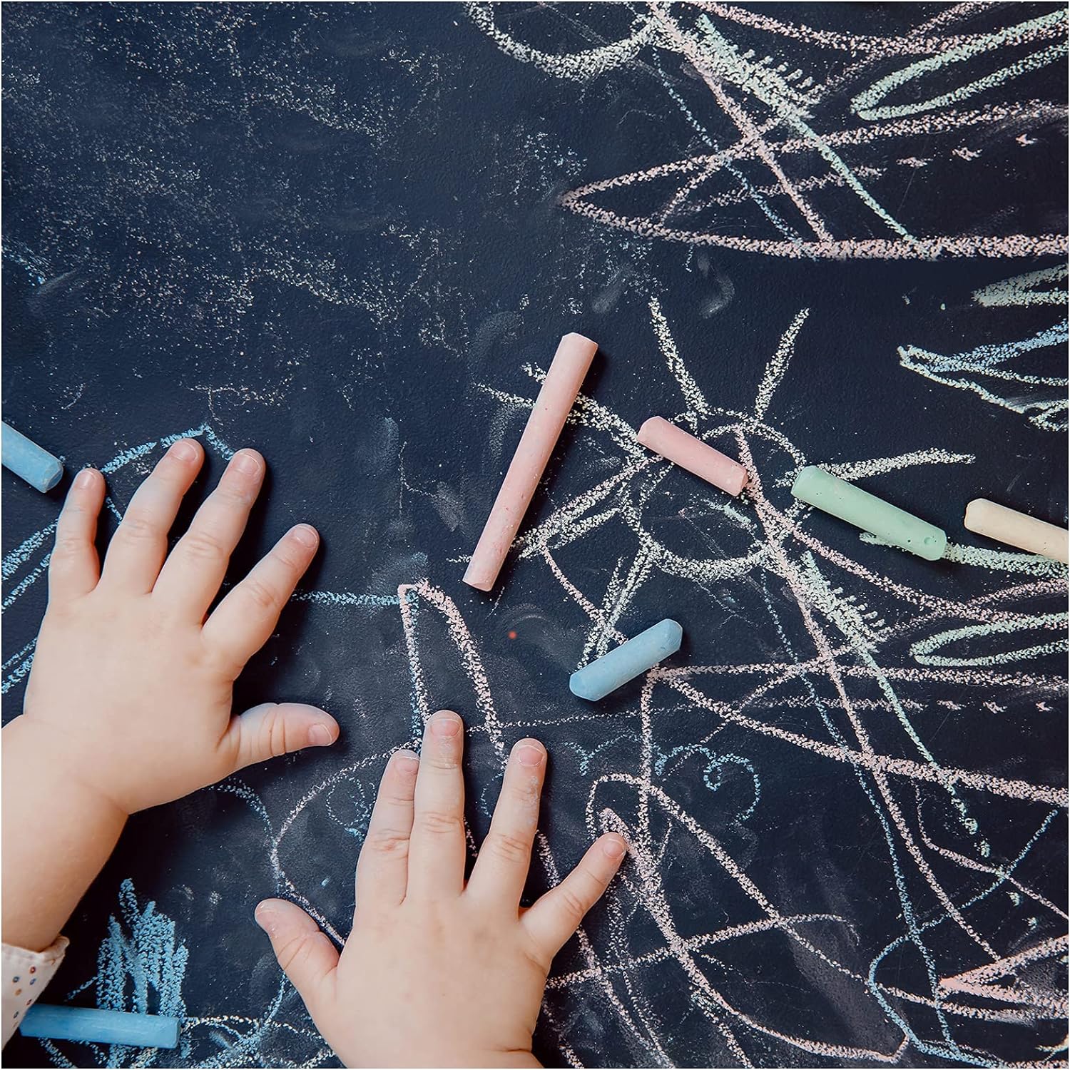 Tabla Adeziva Neagra Pentru Scris si Desenat, Set 5 Bucati Creta ...