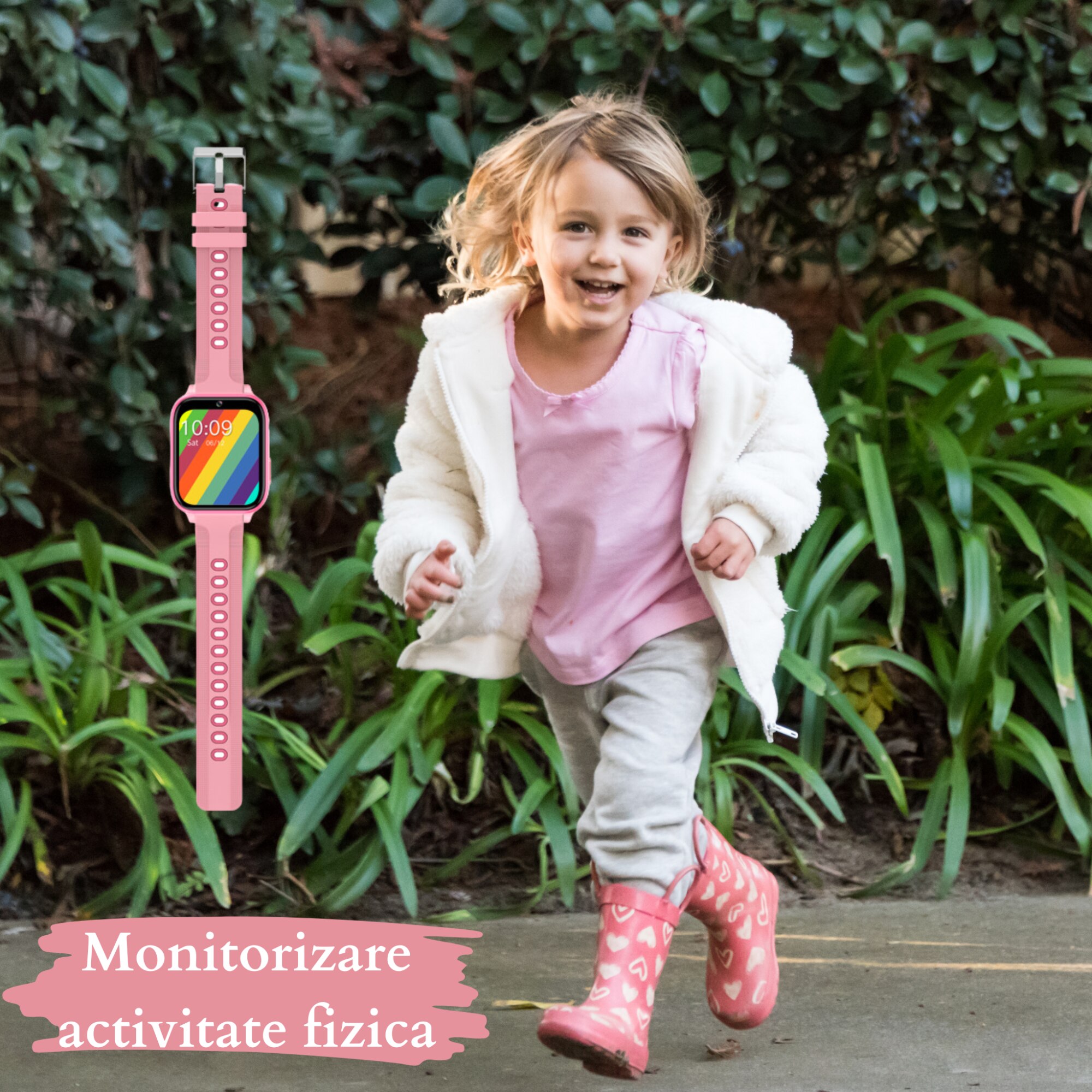 Ceas smartwatch copii GPS 4G, Merkie® T12, cu localizare GPS, buton SOS ...