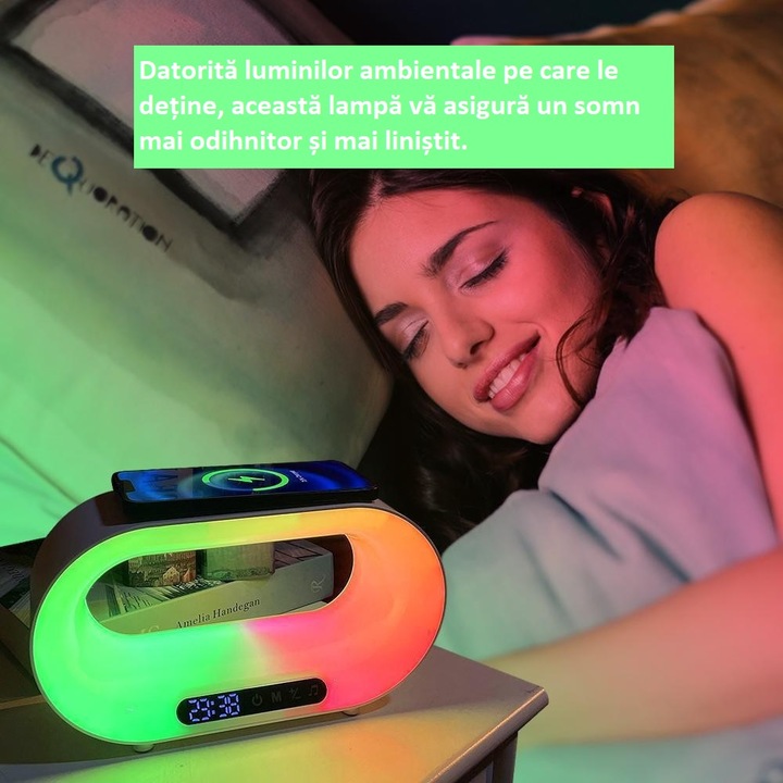 Lampa Smart LED RGB, Multifunctionala, MILARIS®, Functie de Incarcator ...