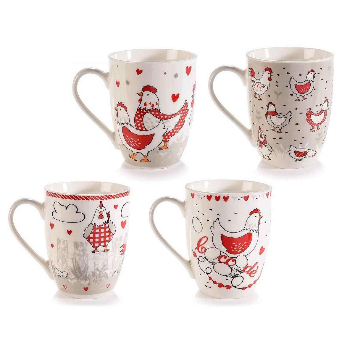 Set 8 cani portelan Gaina 8x10.5 cm, 350 ml - eMAG.ro