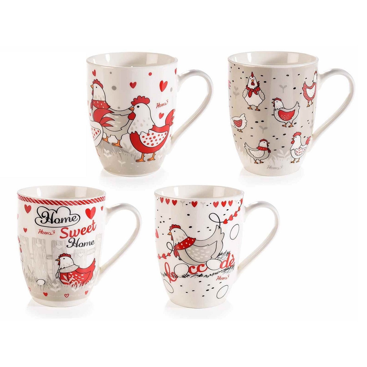 Set 8 cani portelan Gaina 8x10.5 cm, 350 ml - eMAG.ro