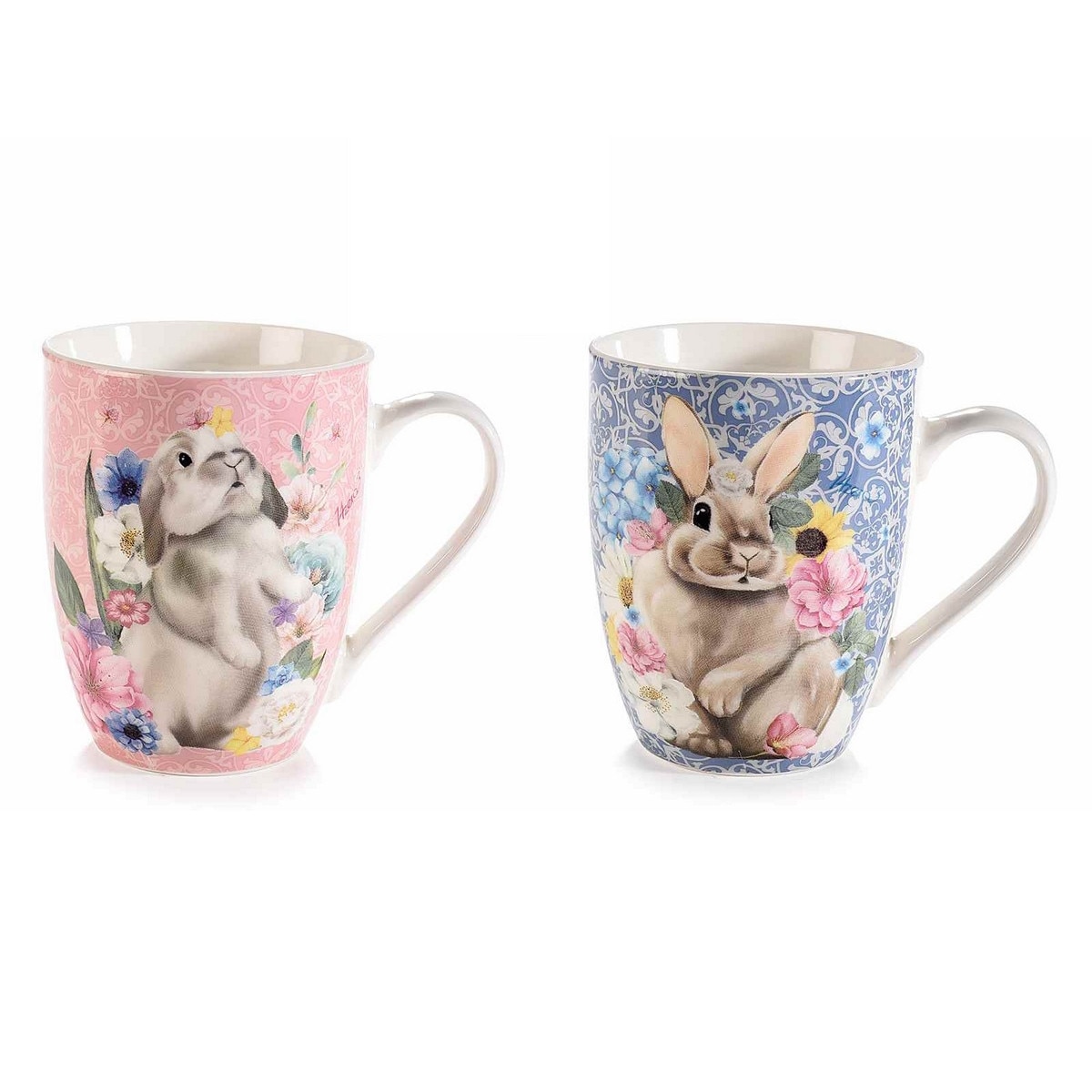 Set 8 cani portelan Iepurasi 8x10.5 cm, 350 ml - eMAG.ro