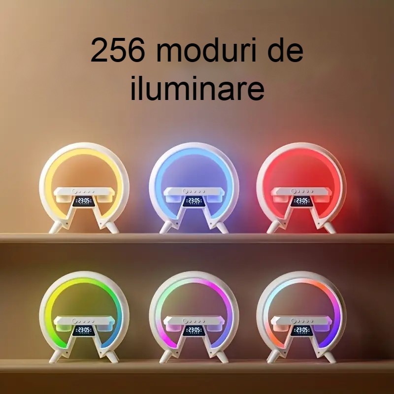 Lampa Smart LED RGB, MILARIS®, Incarcarcare wireless rapida 15W ...