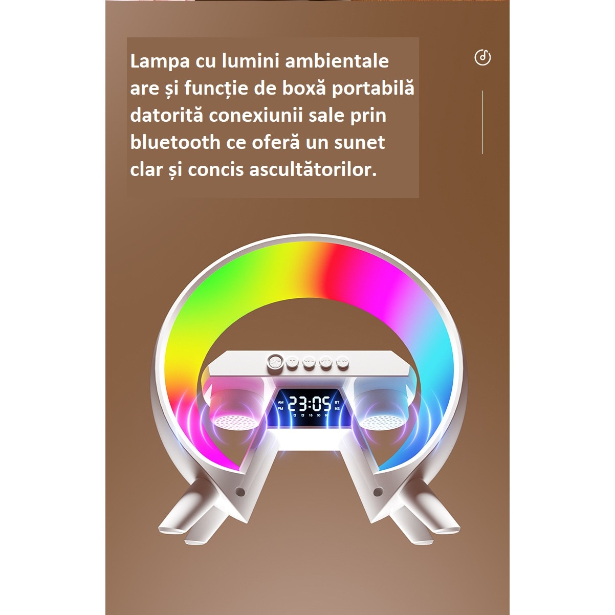 Lampa Smart LED RGB, MILARIS®, Incarcarcare wireless rapida 15W ...