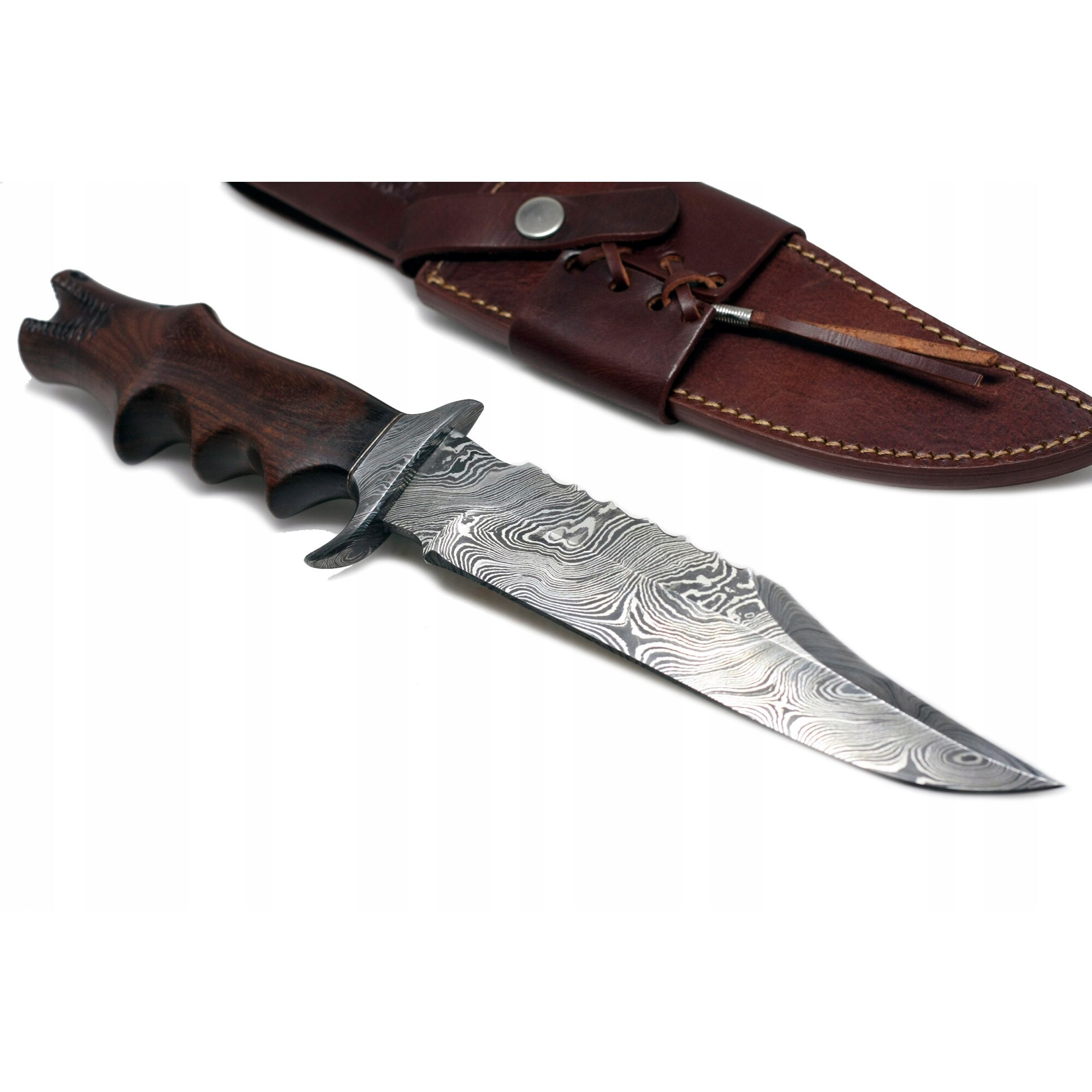 Cutit tactic cu husa, Otel/Lemn, 34.5 cm, Maro/Argintiu - eMAG.ro