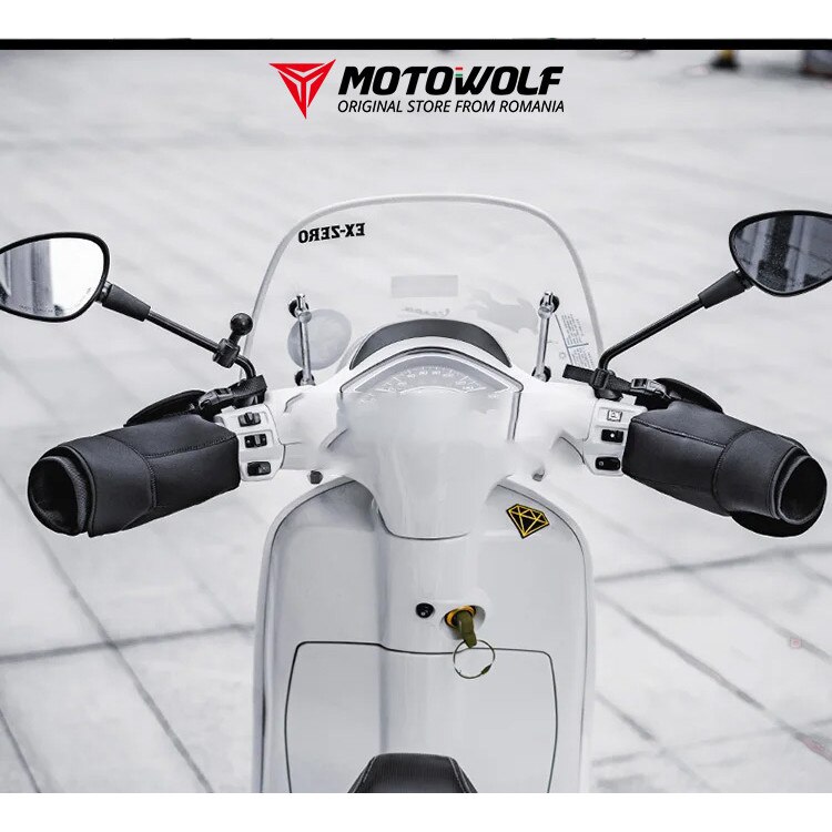 Set 2 protectii vant maini pentru ghidon moto, impermeabile, interior ...