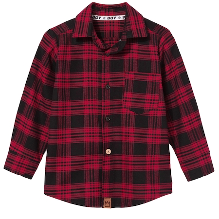 Camasa in carouri baieti, Mimi, Bumbac, Rosu, 128-134 cm - eMAG.ro